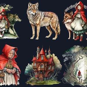30 PNG Watercolour Red Riding Hood Clipart, Little Red Riding Hood Png ...
