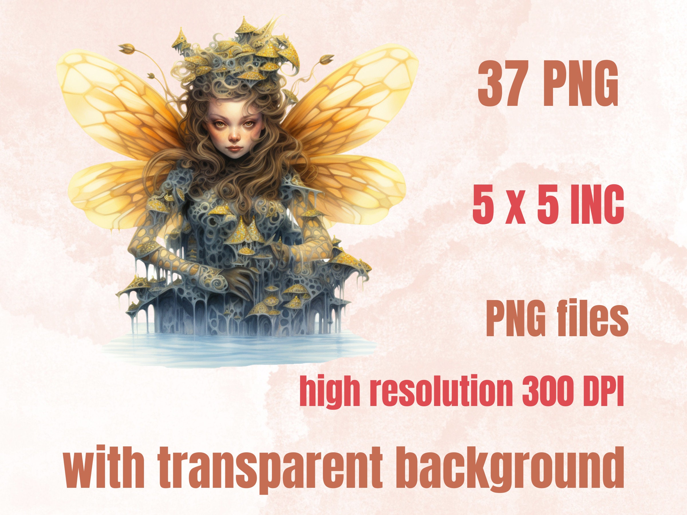 37 PNG Watercolour Honey Bee Fairy Clipart, Forest Fairy Garden Clip ...