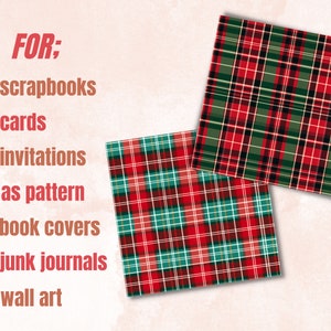 Seamless Christmas Plaid Digital Paper Pack, Winter Buffalo Plaid ...