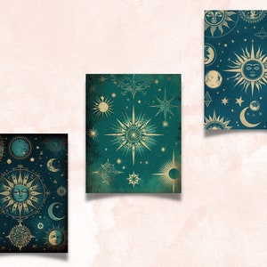 Printable JPG Pages Vintage Celestial Junk Journal Digital Paper Pack ...