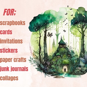 20 Watercolor Magical Forest Clipart, Fairy Forest Clip Art, Forest ...