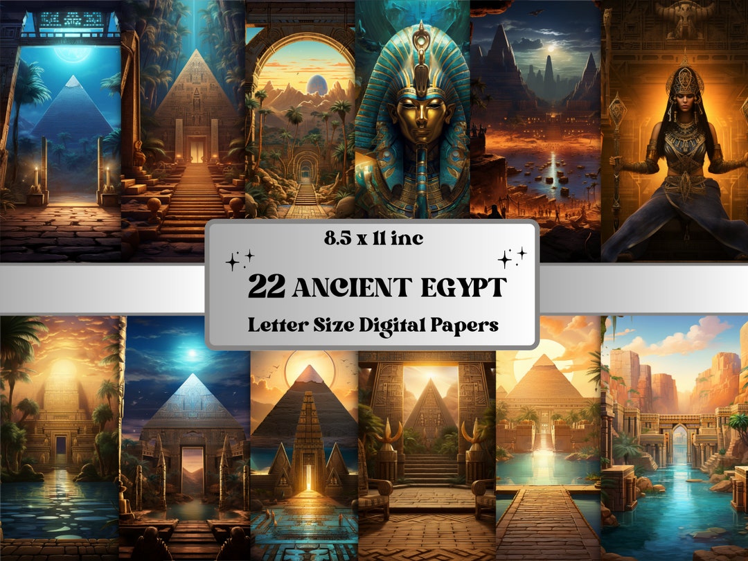 Printable Ancient Egypt Digital Paper, Egyptian Ruins Background ...