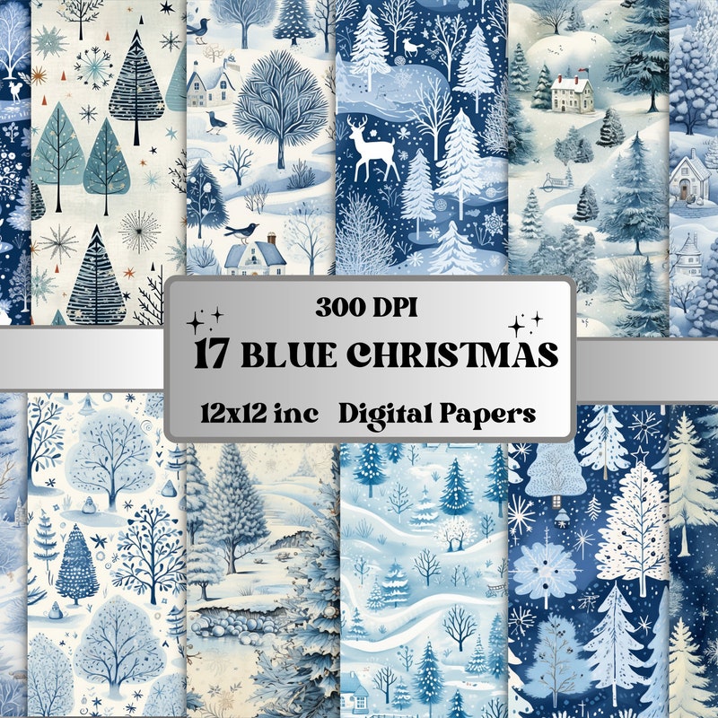 Christmas Digital Paper - Etsy