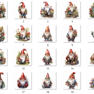 20 PNG Watercolor Christmas Santa Gnome Clipart, Christmas Clip Art ...