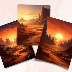 Printable Enchanted Desert Digital Paper, Western Background, Sahara ...