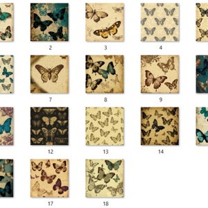 Vintage Butterflies Digital Paper, Summer Spring Butterfly Scrapbook ...