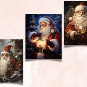 Printable Enchanted Santa Claus Digital Paper, Christmas Santa ...
