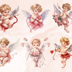 35 PNG Watercolor Valentine's Day Cupid Clipart, Valentines Day Cute ...