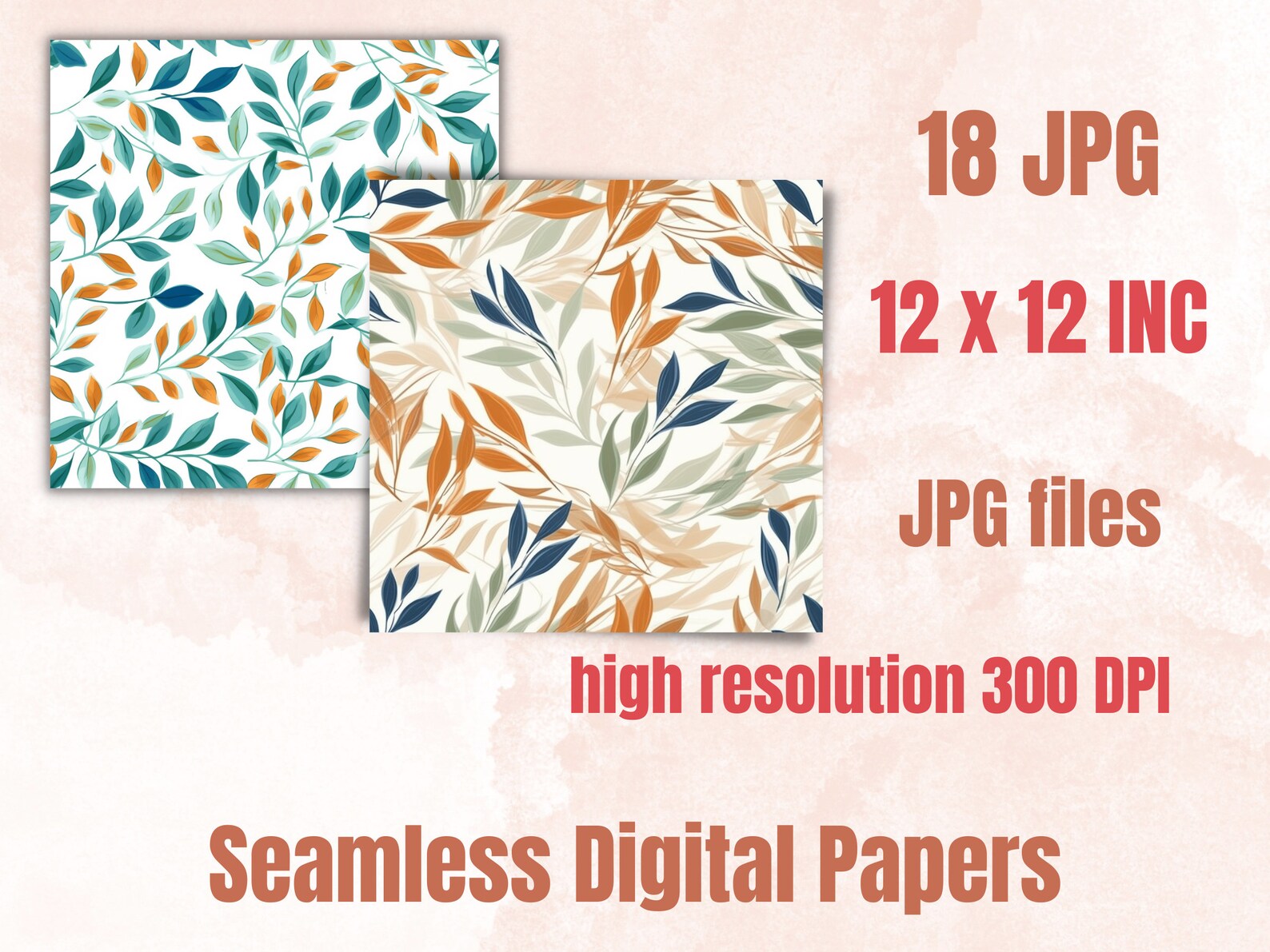 Seamless Gentle Leaves Digital Paper, Eucalyptus Greenery Seamless ...