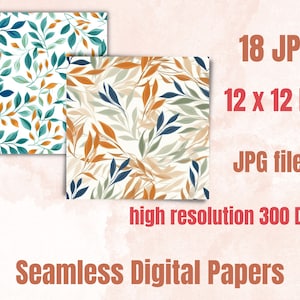 Seamless Gentle Leaves Digital Paper, Eucalyptus Greenery Seamless ...