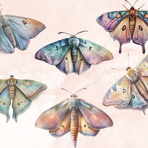 18 PNG Watercolour Pastel Moths Clipart, Moth Clip Art, Pastel ...