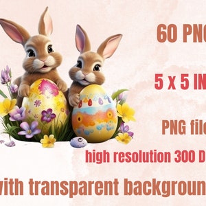 60 PNG Watercolor Cute Easter Clipart, Spring Easter Egg Illustrations ...