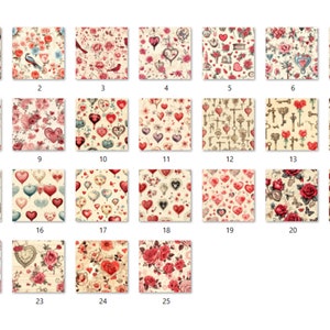 Seamless Vintage Valentine's Day Digital Paper, Romantic Valentine Love ...