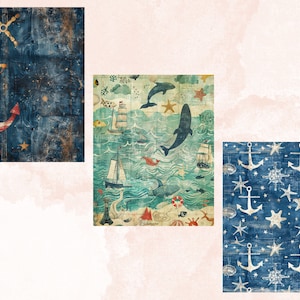 Nautical Junk Journal Kit, Printable Cute Nautical Nursery Digital ...