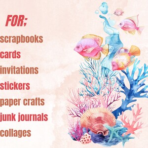 50 PNG Watercolor Pastel Under the Sea Clipart, Cute Ocean Nursery Clip ...