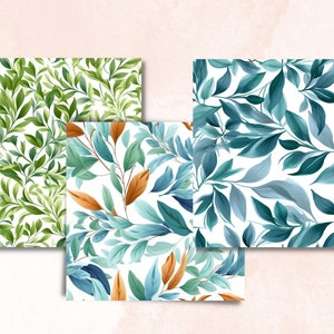 Seamless Gentle Leaves Digital Paper, Eucalyptus Greenery Seamless ...