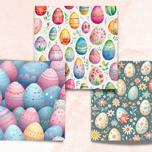Seamless Easter Eggs Digital Paper, Happy Easter Seamless Pattern ...
