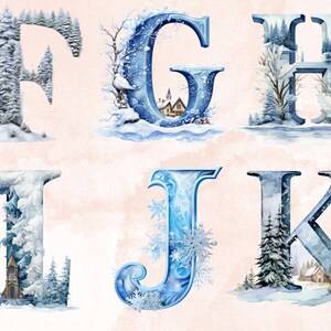 26 PNG Watercolour Winter Alphabet Clipart, Snowy Letters Clip Art ...