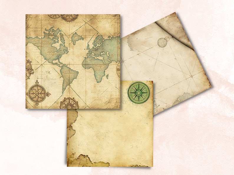 Vintage Maps Digital Paper Antique Maps Digital Paper - Etsy