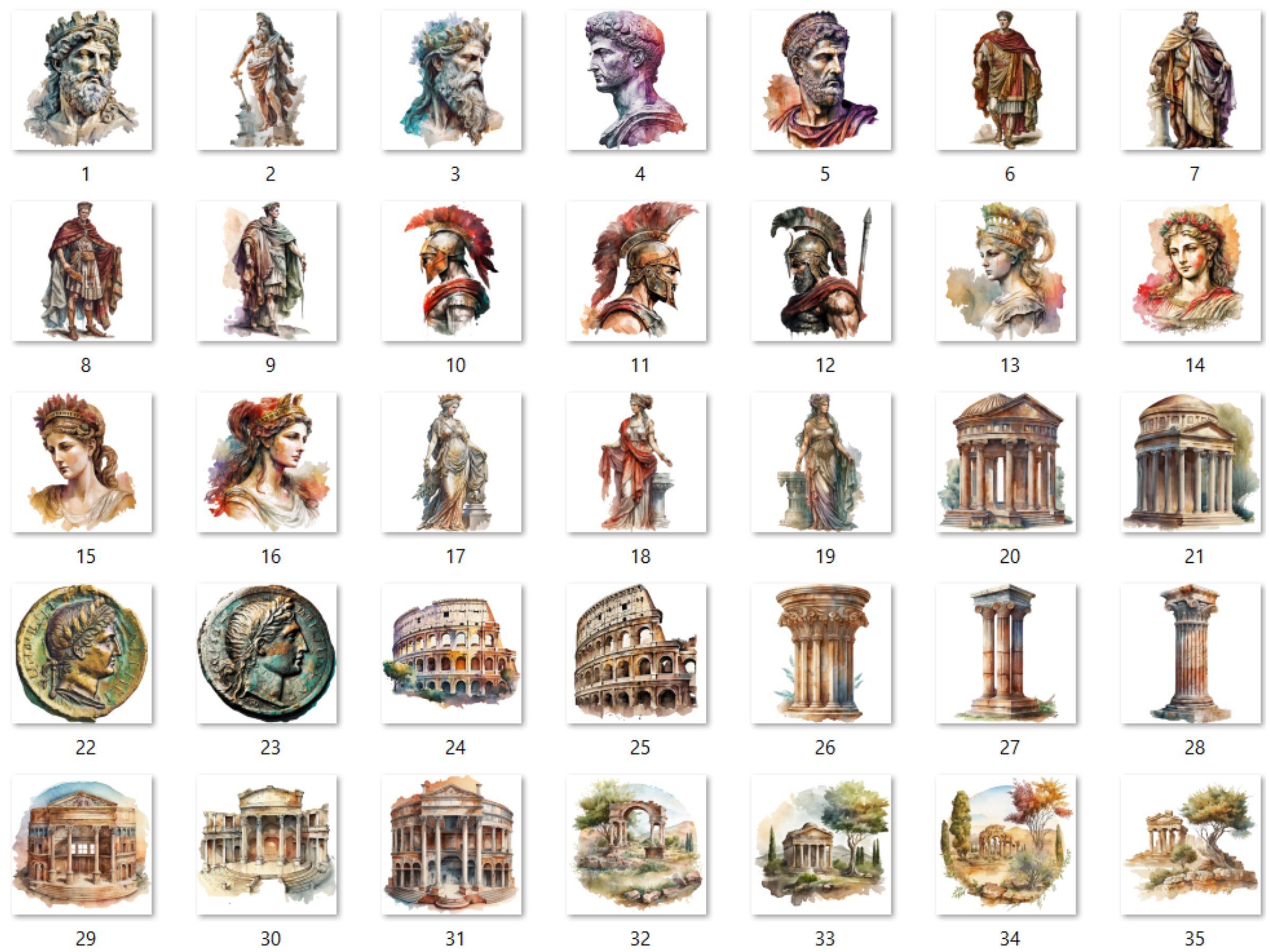 35 PNG Watercolor Fantasy Ancient Rome Clipart, Ancient Rome Mythology ...