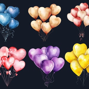 40 PNG Watercolor Valentine's Day Balloons Clipart, Valentines Day ...