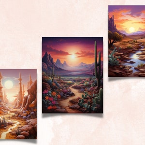 Printable Enchanted Desert Digital Paper, Western Background, Sahara ...