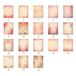 Printable Valentine's Day Digital Paper, Romantic Valentine Ephemera ...