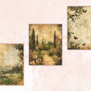 Printable Spring Garden Digital Paper, Floral Secret Garden Collage ...