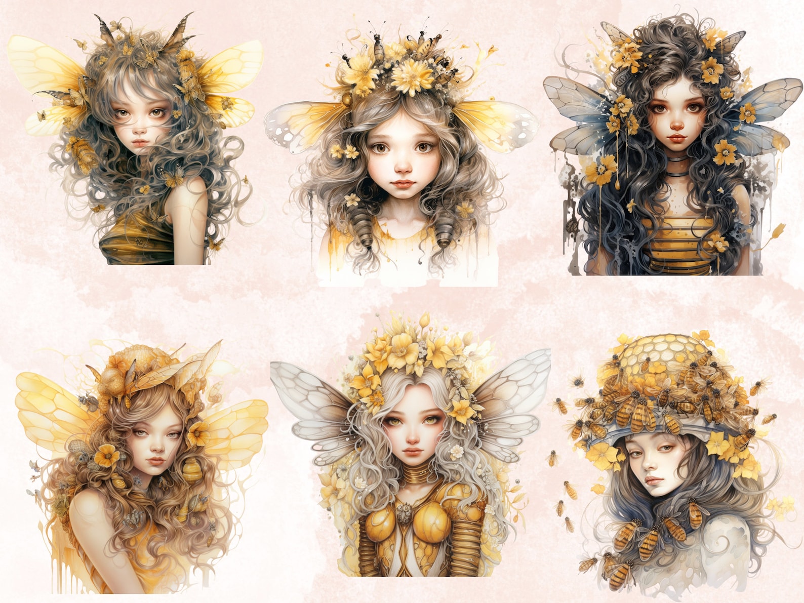 37 PNG Watercolour Honey Bee Fairy Clipart, Forest Fairy Garden Clip ...