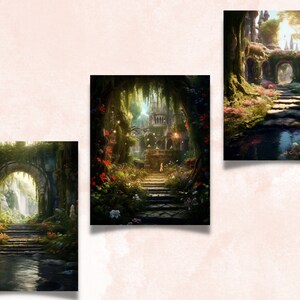 Printable Enchanted Garden Digital Paper, Secret Garden Background ...