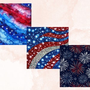 4th of July Patriotic Digital Paper, America Independence Day Pattern ...