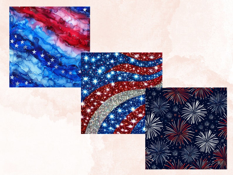 4th of July Patriotic Digital Paper, America Independence Day Pattern ...