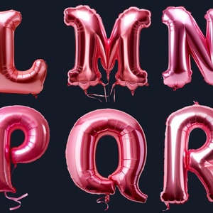 26 PNG Watercolour Valentine's Day Balloon Alphabet Clipart, Love ...