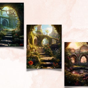 Printable Enchanted Garden Digital Paper, Secret Garden Background ...