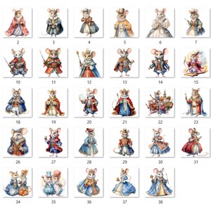 38 PNG Watercolour Fairytale Mice Clipart Bundle, Fairy Tale Animals ...