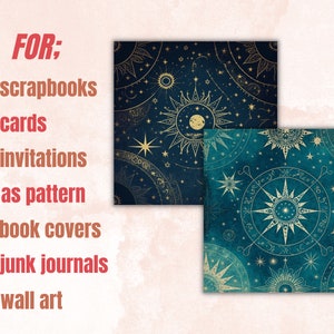 Vintage Celestial Digital Paper, Watercolor Textures Printable ...