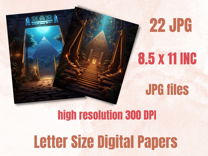 Printable Ancient Egypt Digital Paper, Egyptian Ruins Background ...