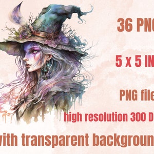36 PNG Watercolor Pastel Witch Clipart, Pastel Witchcraft Clip Art ...