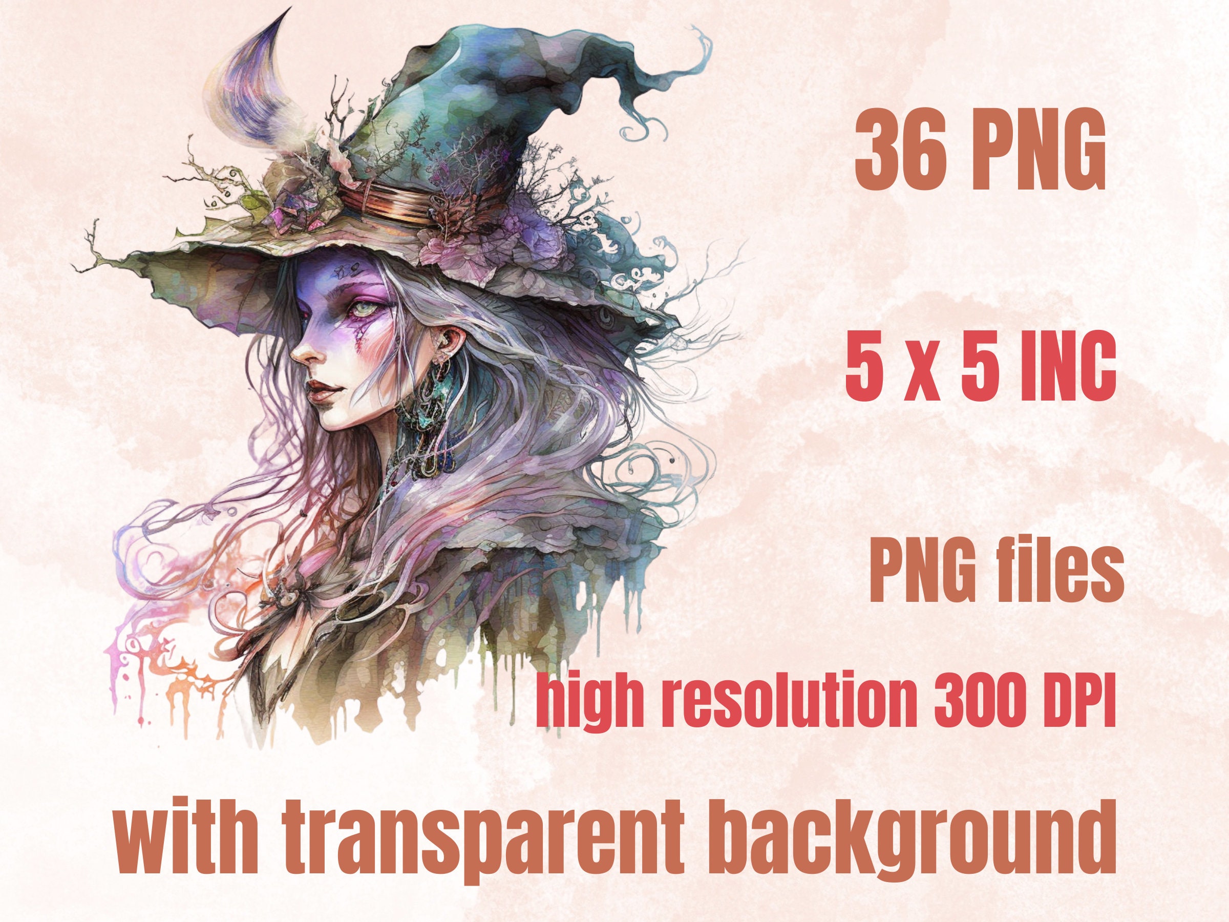 36 PNG Watercolor Pastel Witch Clipart Pastel Witchcraft Clip - Etsy UK