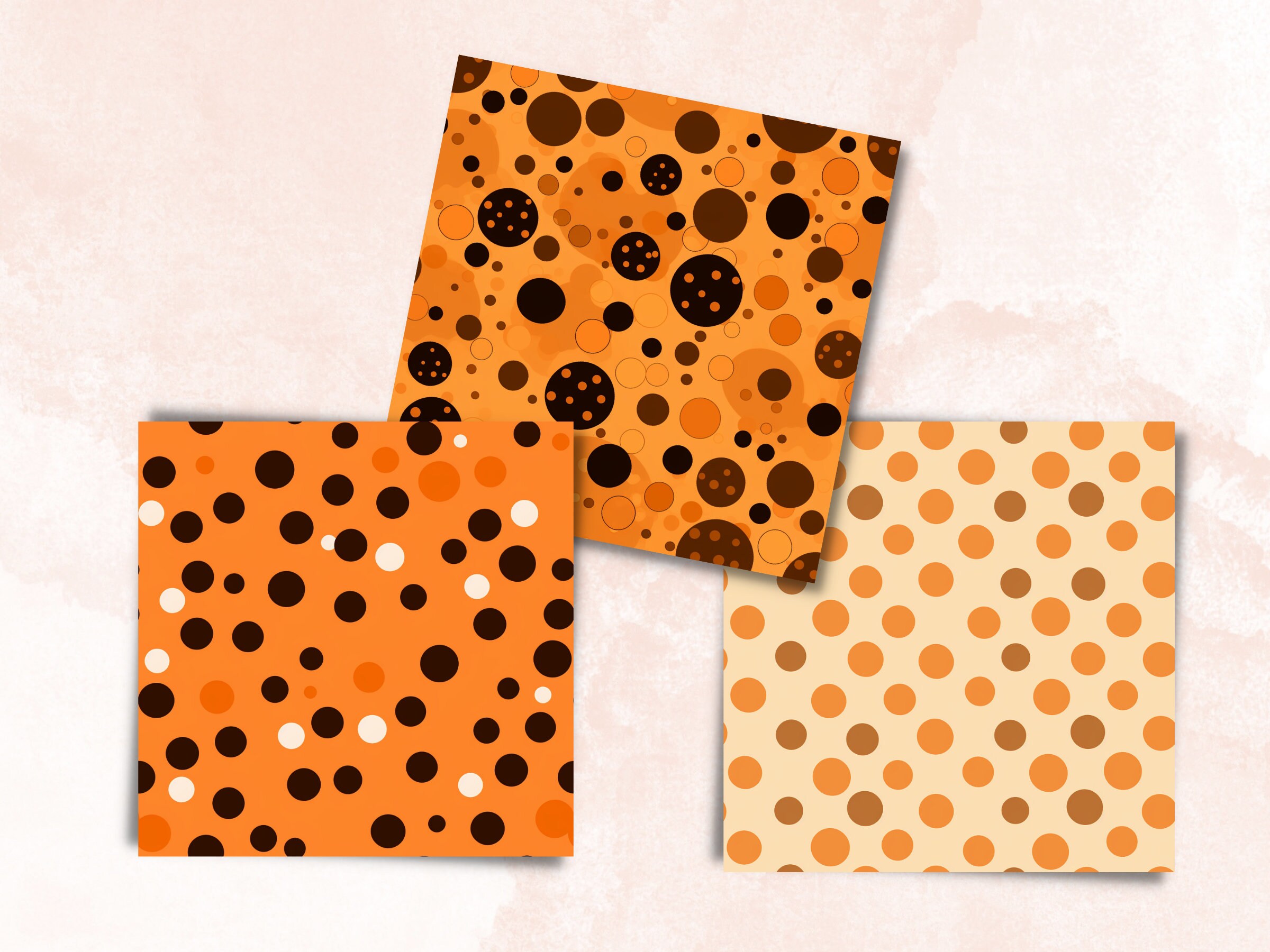 Seamless Halloween Polka Dot Digital Paper Pack, Fall Polka Dots ...