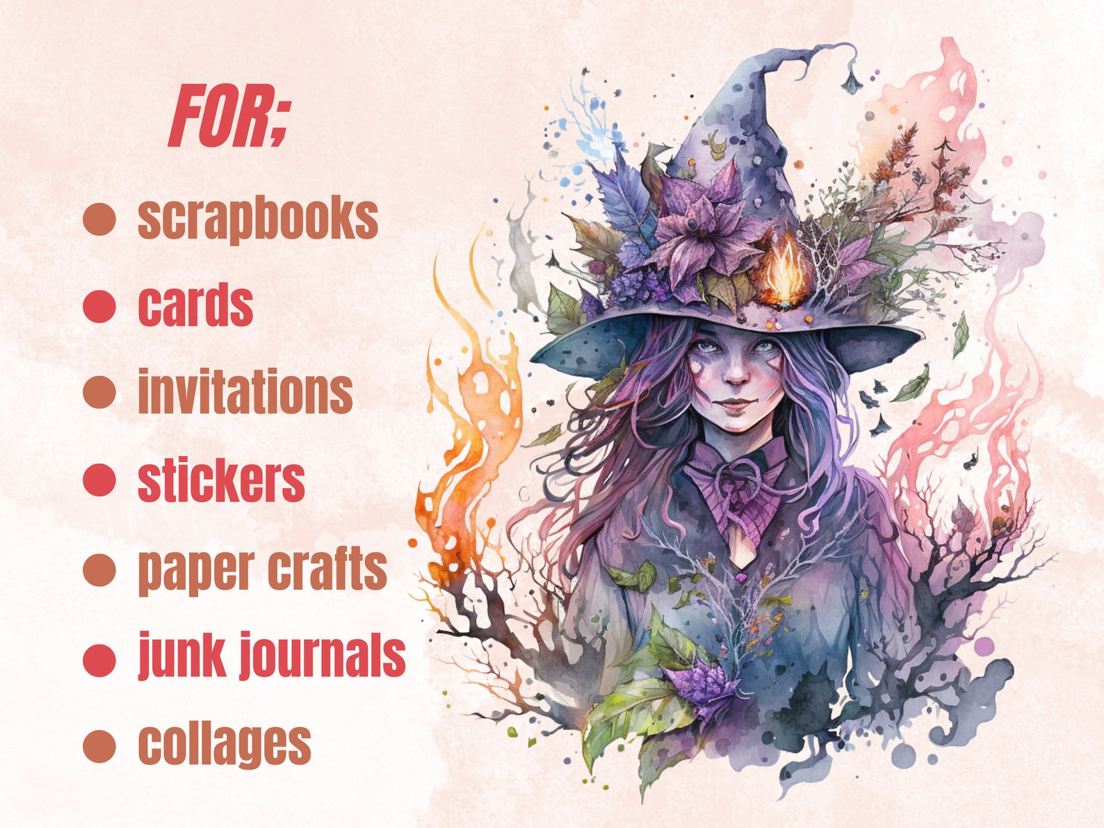 36 PNG Watercolor Pastel Witch Clipart Pastel Witchcraft Clip - Etsy UK