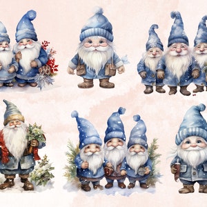 50 PNG Watercolor Winter Gnomes Clipart, Cute Winter Gnome ...
