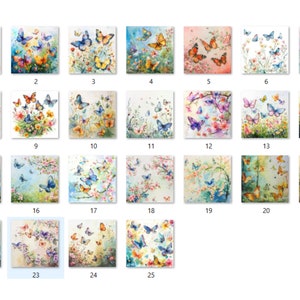 Watercolor Spring Butterflies Digital Paper, Floral Butterfly Junk ...