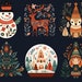 50 PNG Watercolour Scandinavian Christmas Clipart, Christmas Folk Art ...