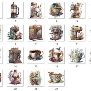 22 PNG Watercolor Coffee Time Clipart, Coffee Clip Art, Coffee Shop ...