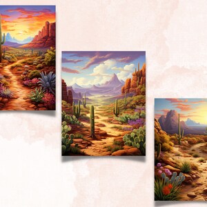 Printable Enchanted Desert Digital Paper, Western Background, Sahara ...