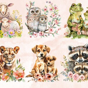 70 PNG Watercolor Mother's Day Animals Clipart, Cute Mothers Day ...