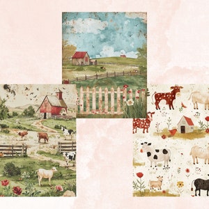 Farm Junk Journal, Printable Farm Life Nursery Digital Paper, Baby Farm ...