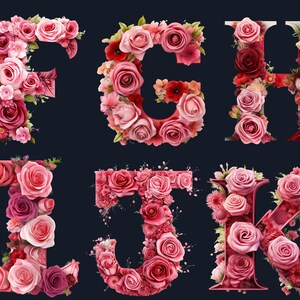 26 PNG Watercolour Valentine's Day Alphabet Clipart, Love Letters Clip ...