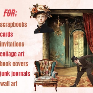 Whimsy Victorian Collage Elements, Surreal Modern Victorian Fussy Cut ...
